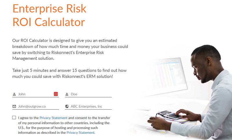 Enterprise Risk ROI Calculator · Riskonnect